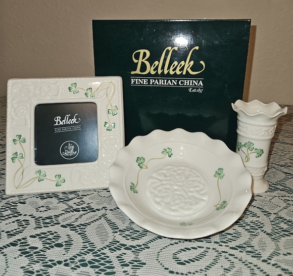 Belleek | Accents | Belleek White And Green Parian China Collection ...